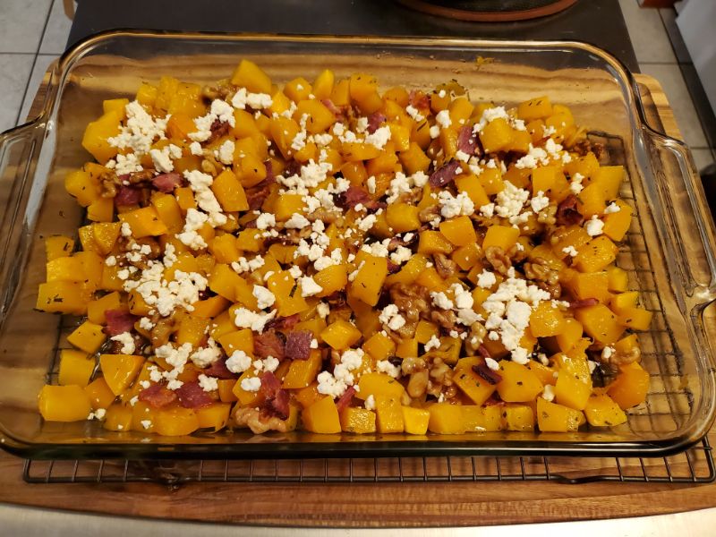Roasted Butternut Squash with Rosemary and Feta - Cooking Mischief